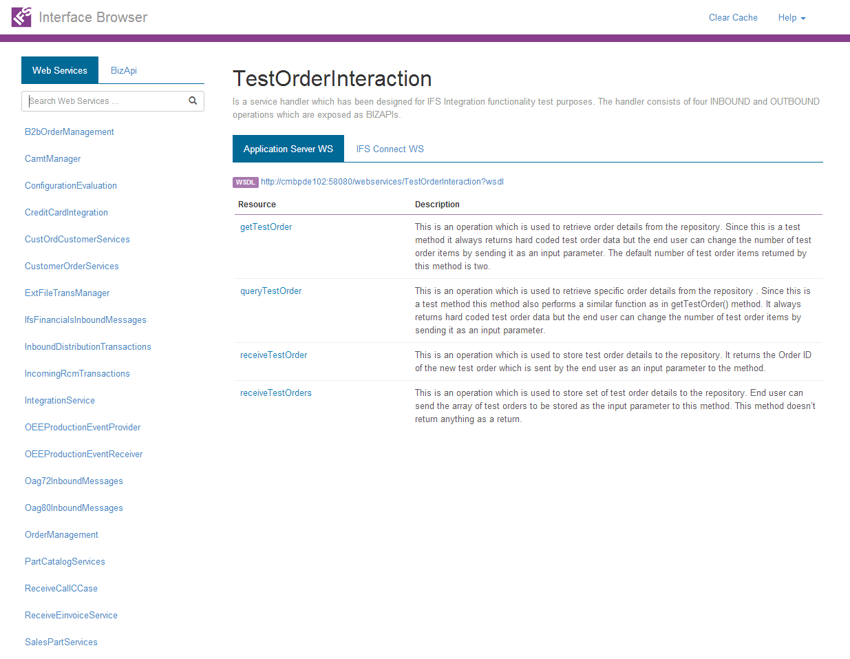 IFS Interface Browser : Online Documentation