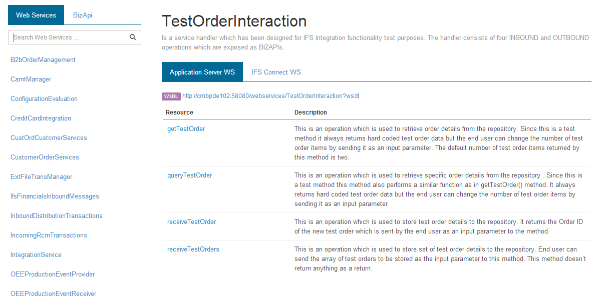 IFS Interface Browser : Online Documentation